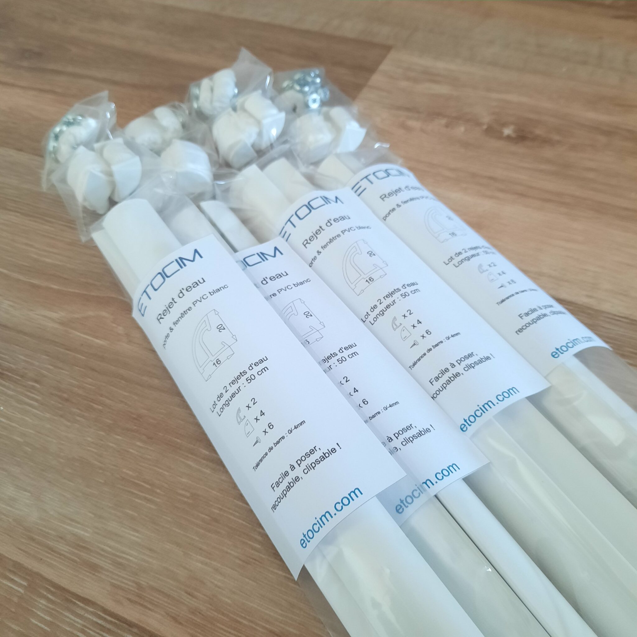 Rejet d'eau PVC blanc pour fenêtres et portes- ETOCIM